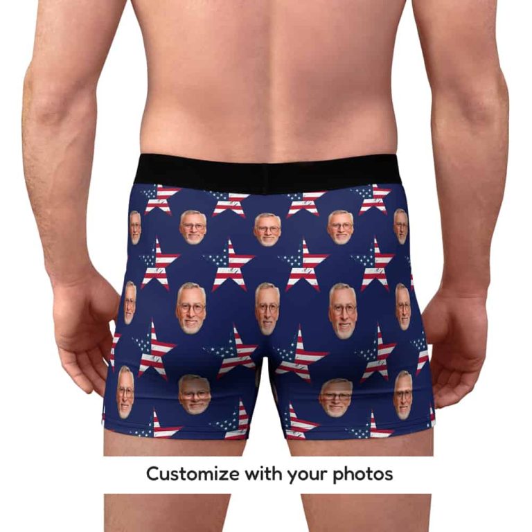 Flag Star Boxers with Your Photos - Face Undies
