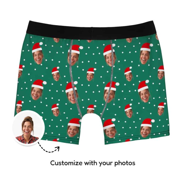 Funny Christmas Boxers with Your Photos - Face Undies