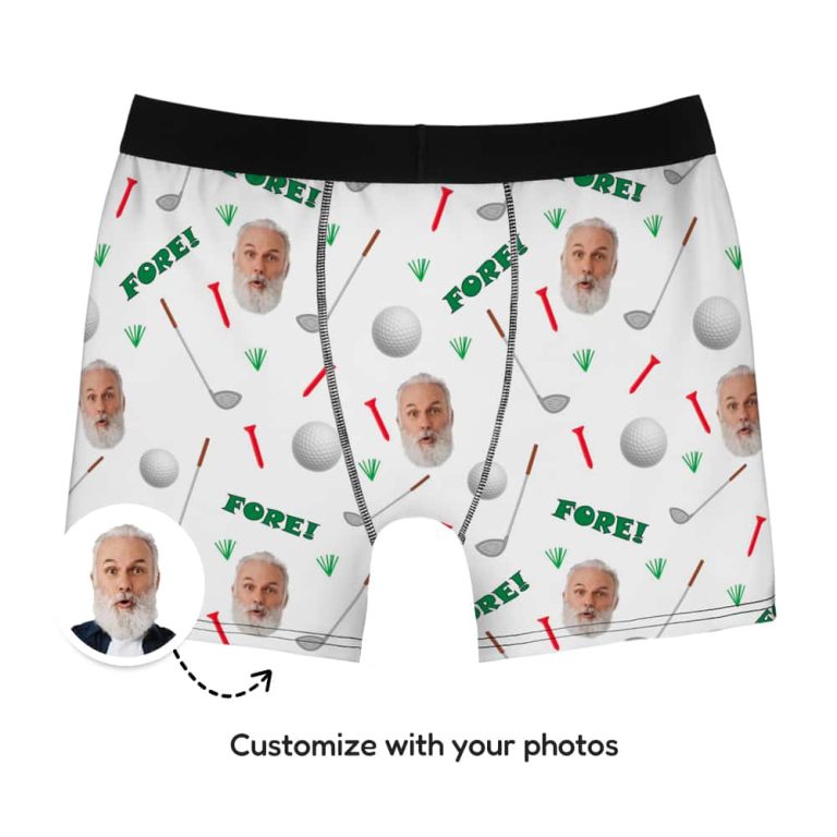 Golfing Boxers with Your Photos on Them - Face Undies