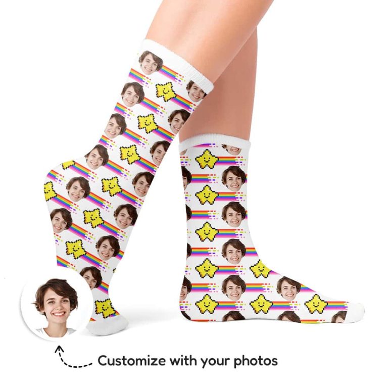 Shooting Star Socks - Custom Socks with Your Face on Them